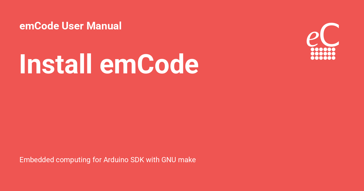Install emCode - emCode User Manual